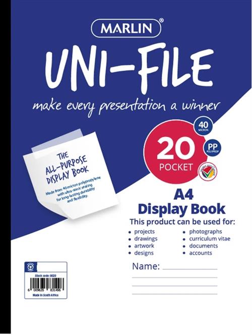 Marlin 20 Pockets Uni-File / Flip File - Kgadi Greenleaf