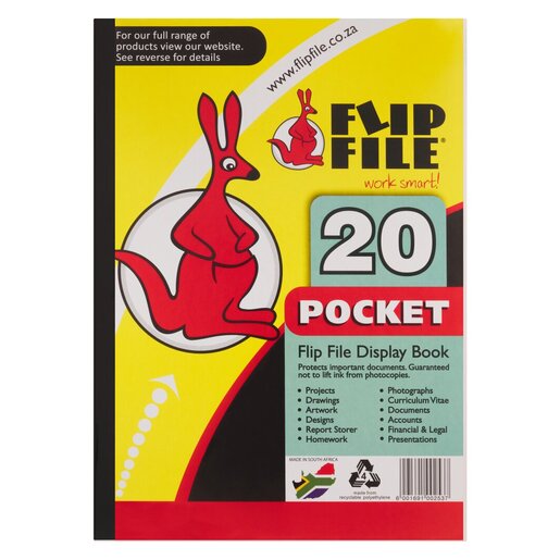 Flip File Display Book A4 20 Pocket - Kgadi Greenleaf